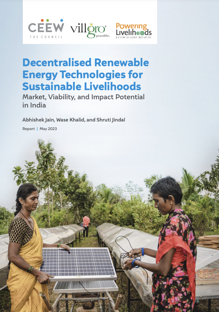 Decentralised Renewable Energy Technologies for Sustainable Livelihoods | CEEW